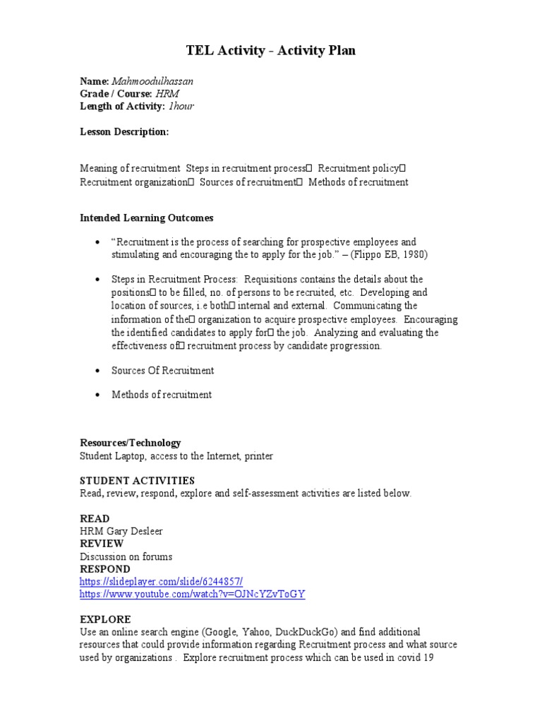 Understanding the Recruitment Process: Steps, Sources, and Methods | PDF