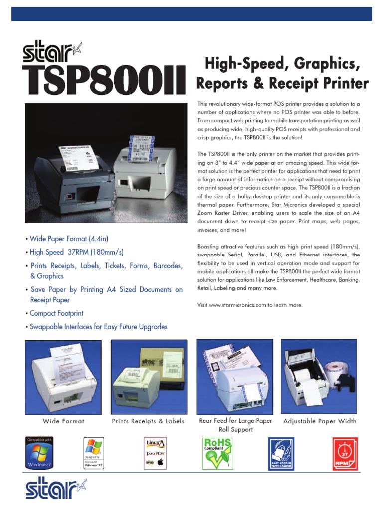 TSP800II: High-Speed, Graphics, Reports & Receipt Printer | PDF ...