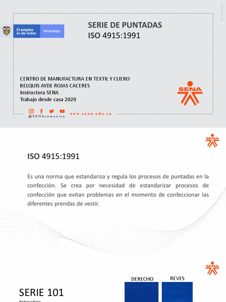 Presentacion Serie de Puntadas Iso 4915 | PDF | Máquina de coser ...