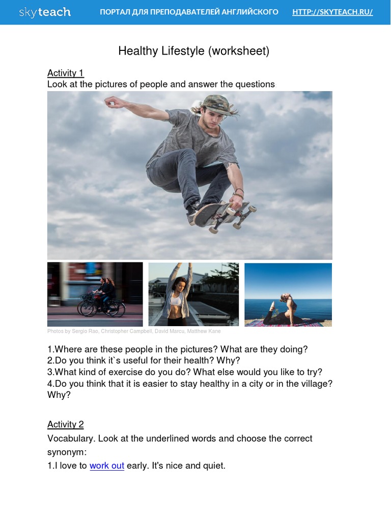 Healthy Lifestyle Worksheet | PDF | Foods | Wellness