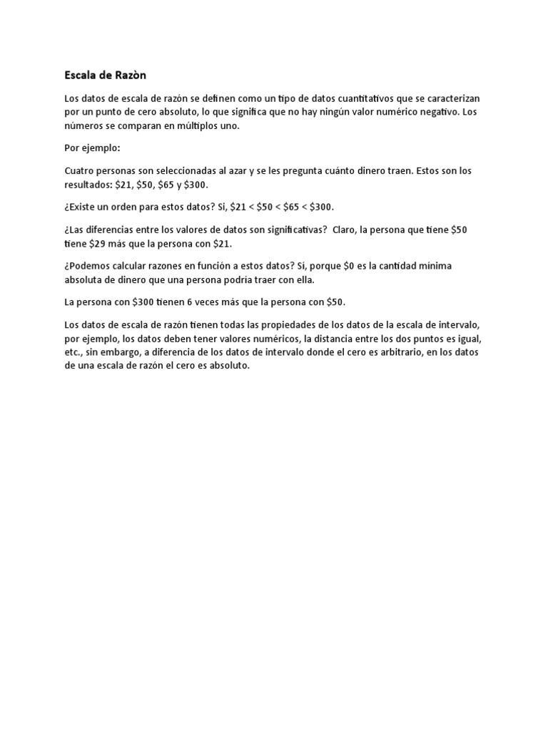 Escala de Razon | PDF