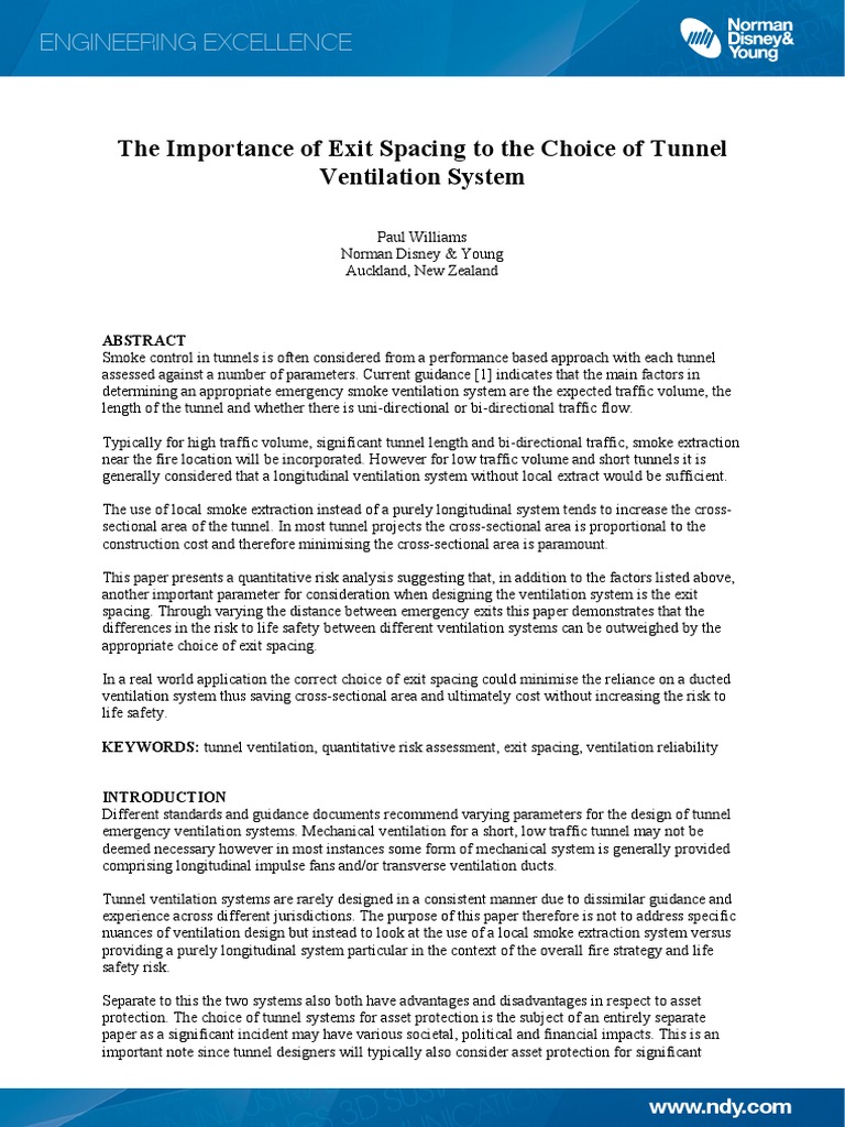 WilliamsP - The Importance of Exit Spacing To The Choice of Tunnel Ventilation System - Paper ...