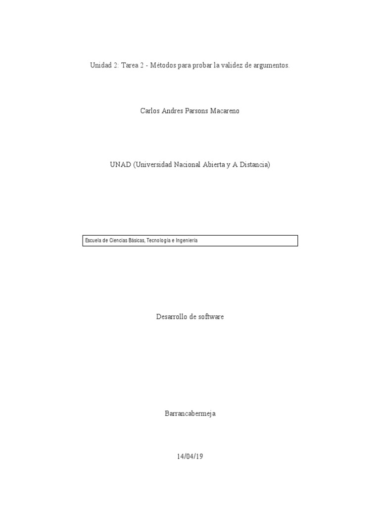 90004A - 611-Unidad 2-Tarea 2 - Carlos Parsons | PDF | Inferencia | Razón