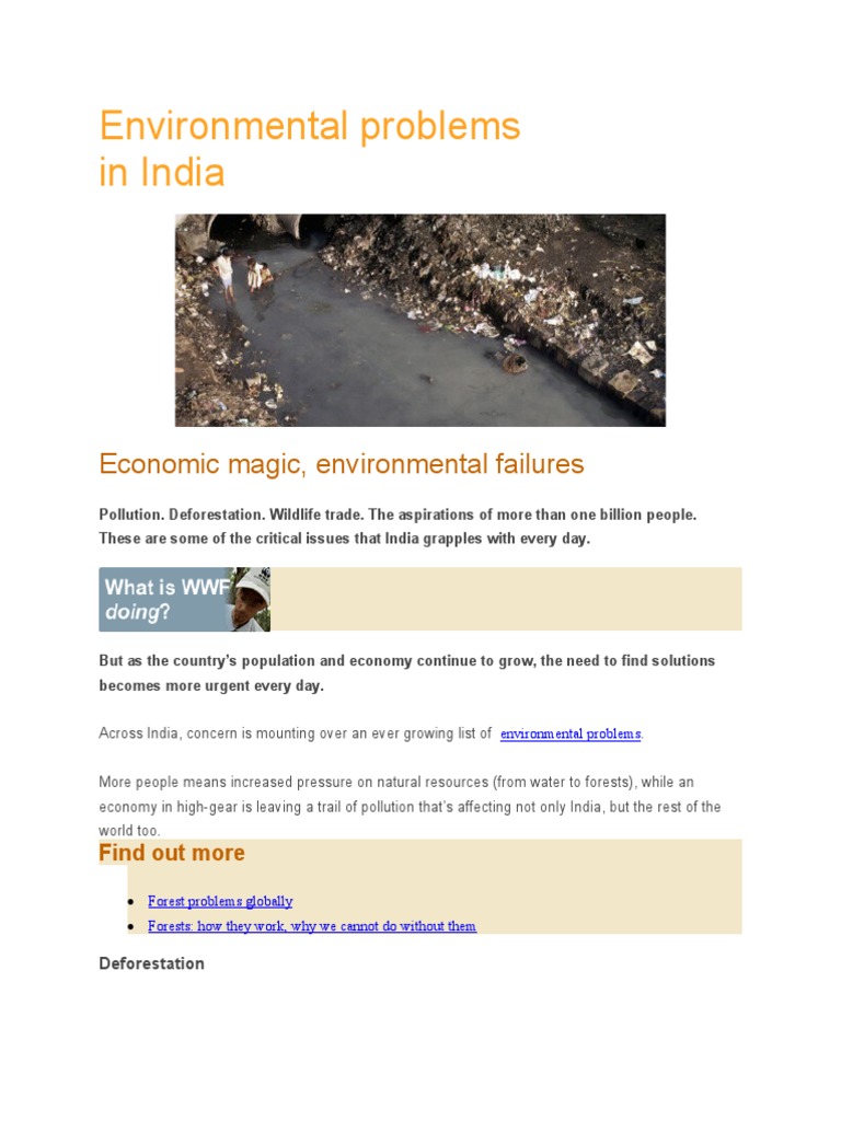 Environmental Problems in India | PDF | Palm Oil | Deforestation