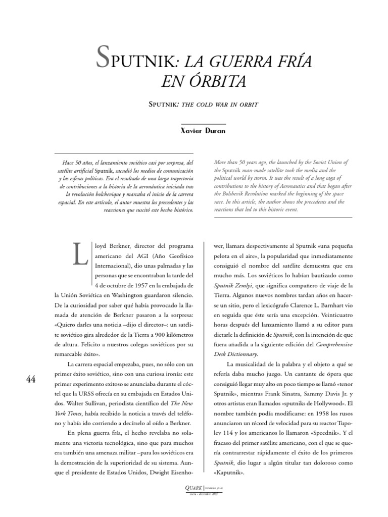 Sputnik PDF | PDF | Cohete | Sputnik 1