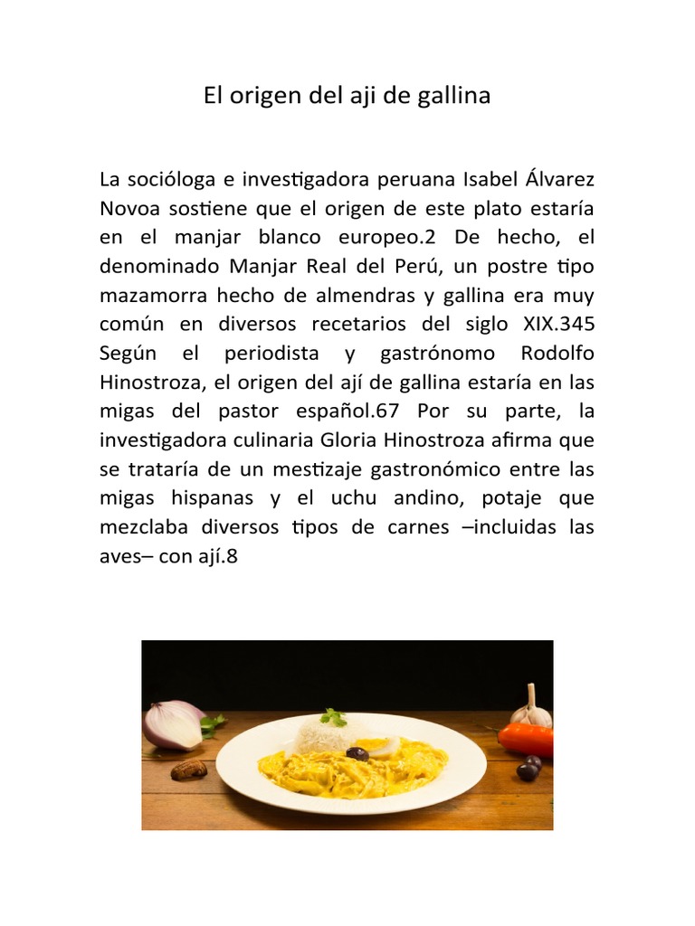El Origen Del Aji de Gallina | PDF