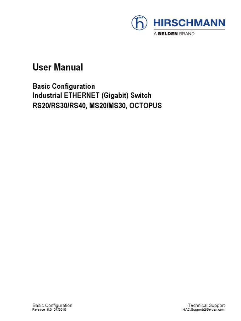 Hirschmann RS22-0800M2 User Manual PDF | PDF | Ip Address | Command ...