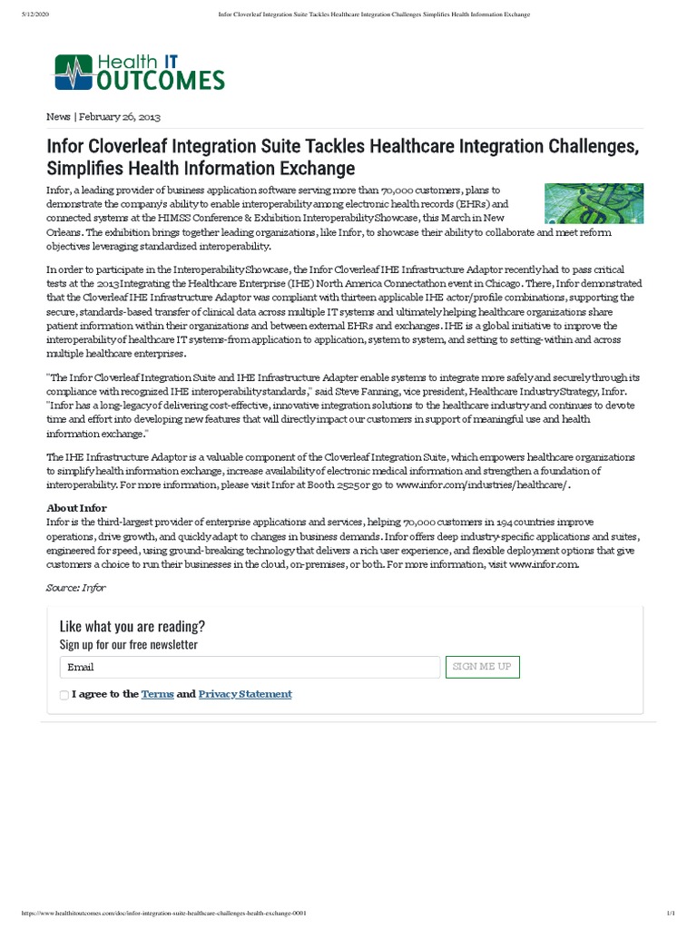 Infor Cloverleaf Integration Suite Tackles Healthcare Integration ...