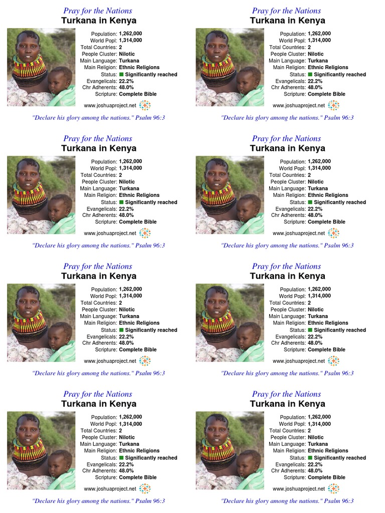 Joshua Project Prayer Cards | PDF | Kenya | Bible