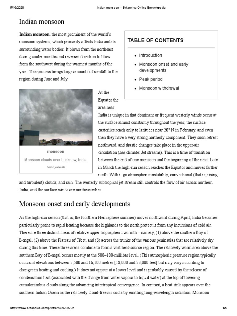 Indian Monsoon | PDF | Monsoon | Rain