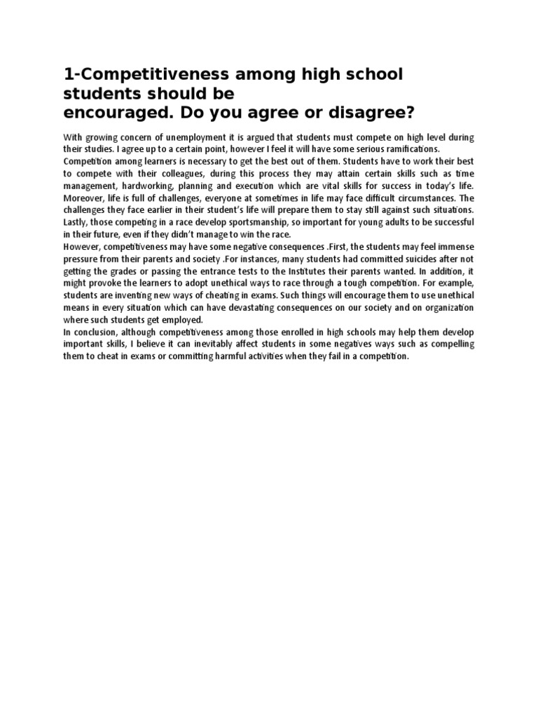 Competitiveness Among Students | PDF