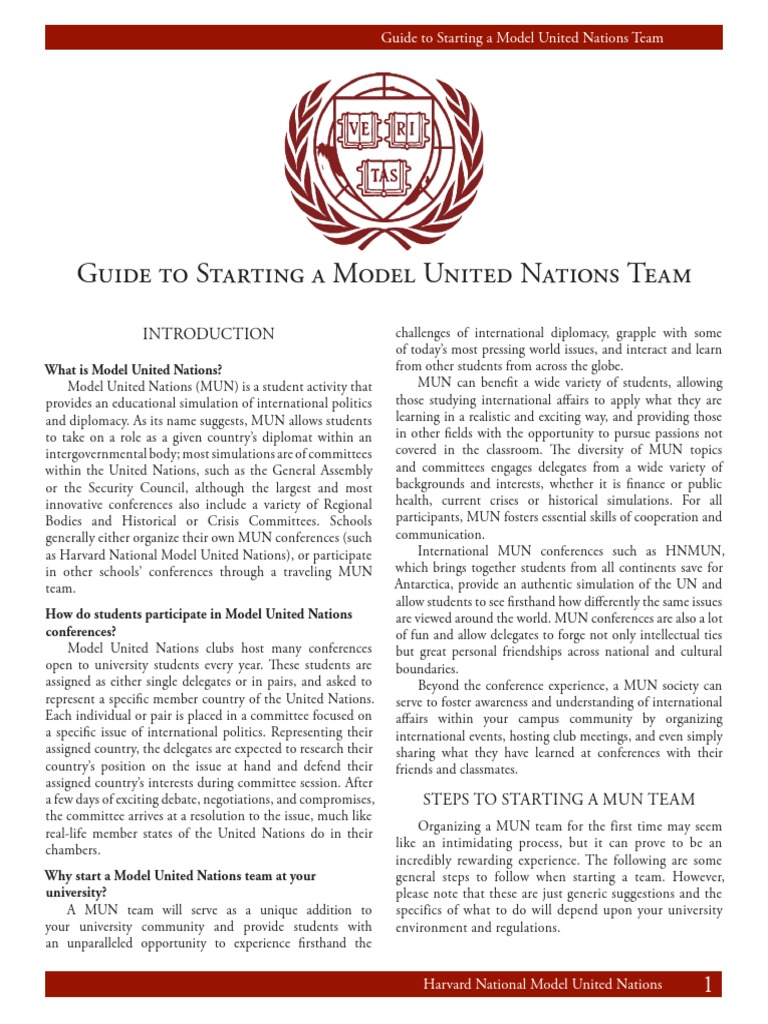 HNMUN 2020 Guide To Starting A MUN Team | PDF | United Nations ...