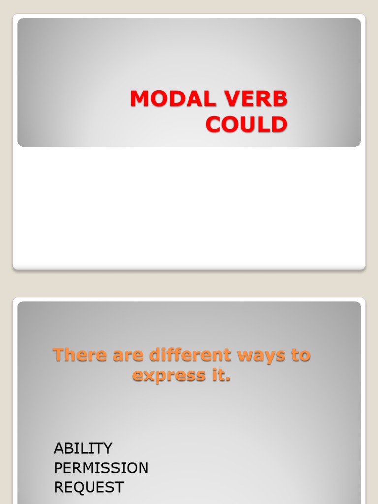 Modal Verb Could | PDF