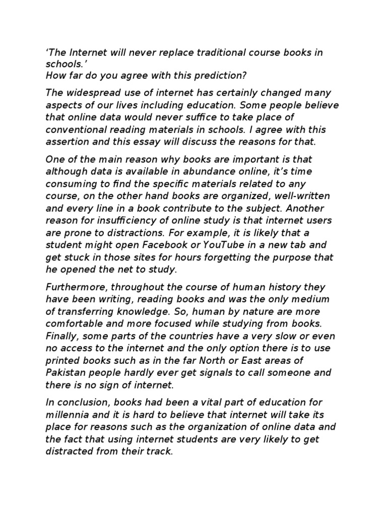 The Internet Will Never Replace Traditional Course Books in Schools | PDF