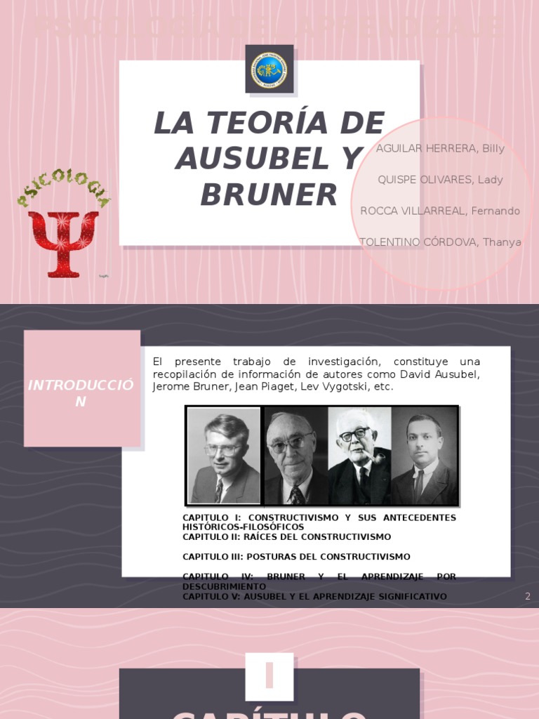 Teoria de Ausubel y Bruner | Descargar gratis PDF | Constructivismo (filosofía de la educación ...
