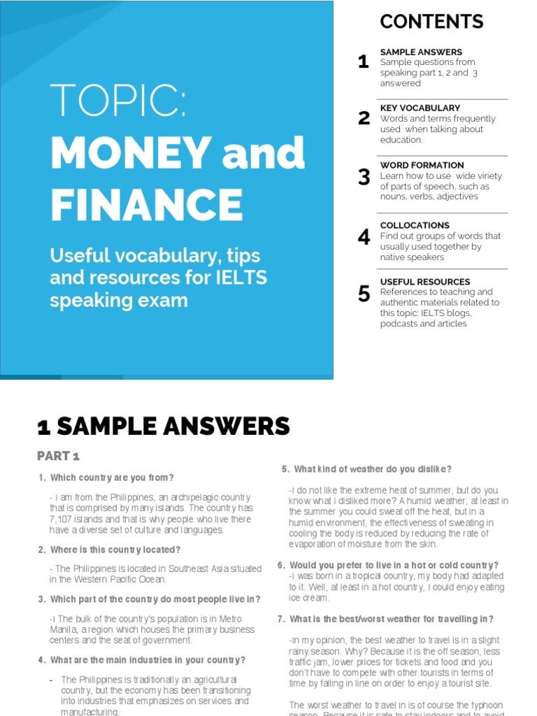 IELTS Speaking: Money Vocabulary Guide | PDF | Family | Stepfamily