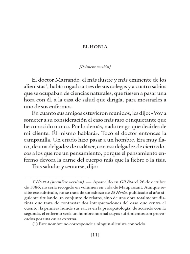 El Horla (Versión 1) | PDF | Naturaleza | Bienestar