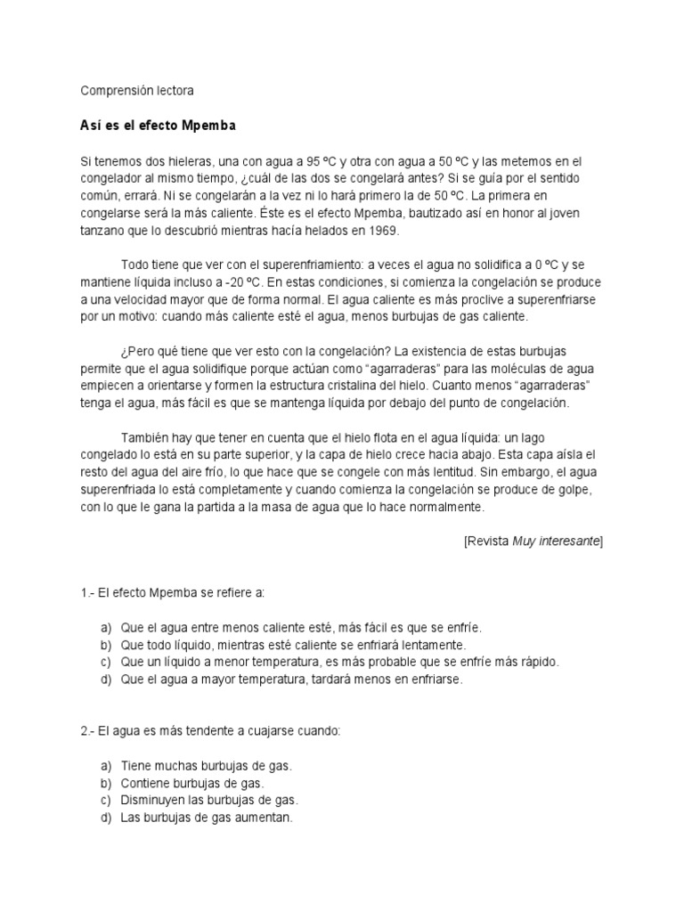 Comprensión Lectora | PDF | Temblores | Volcán