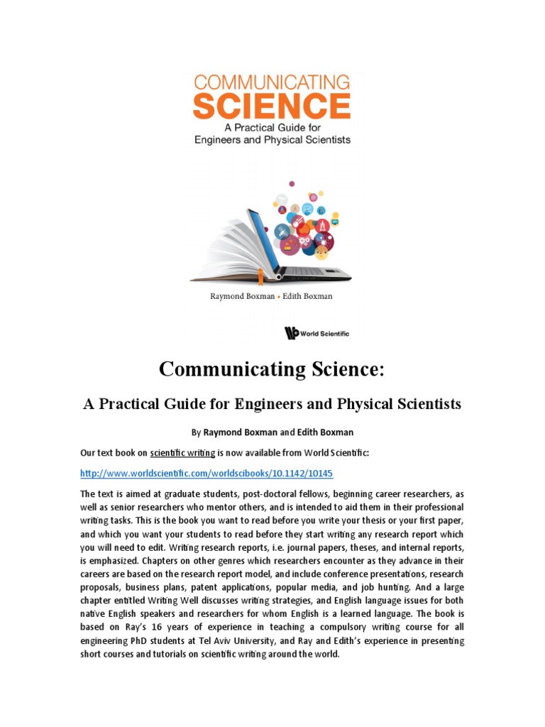 Communicating Science:: A Practical Guide For Engineers and Physical ...