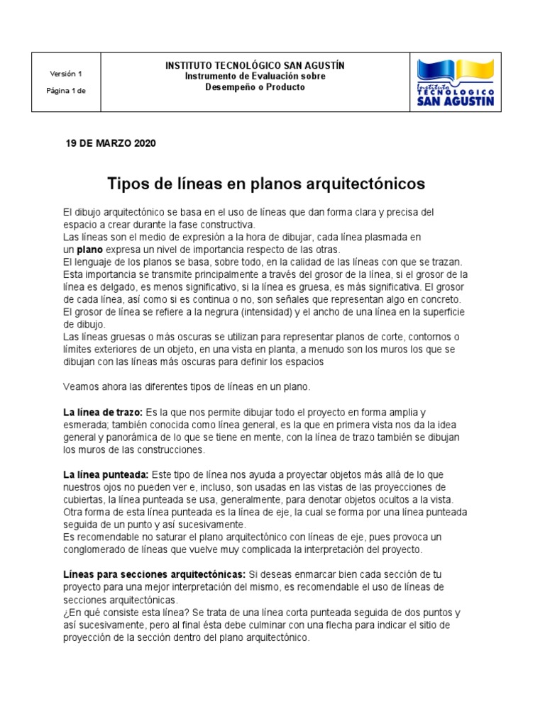 Tipos de Lineas en Planos Arquitectonicos | PDF | Dibujo | Informática ...