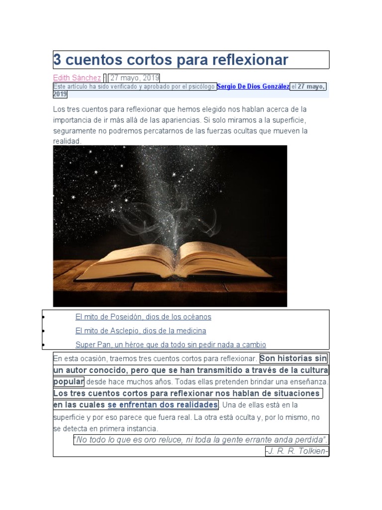 3 Cuentos Cortos Para Reflexionar Descargar Gratis Pdf Felicidad