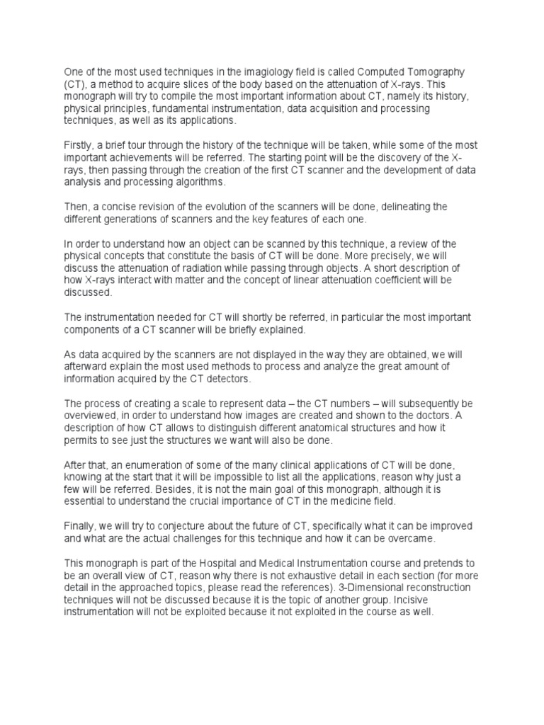 CT Scan | PDF | Multidimensional Signal Processing | Ct Scan