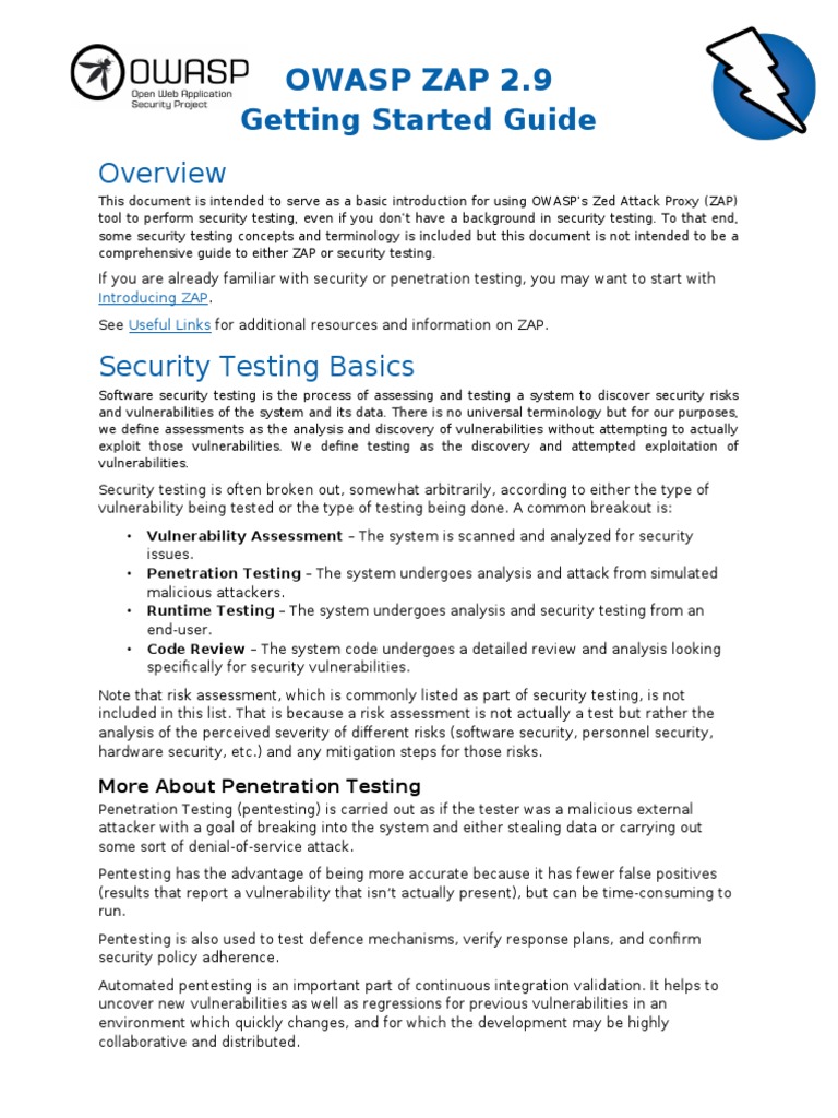 Getting Started With Owasp Zap A Concise Guide To Installing Configuring And Running