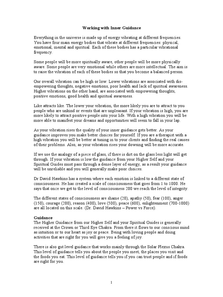 Working With Inner Guidance | PDF | Emotions | Consciousness