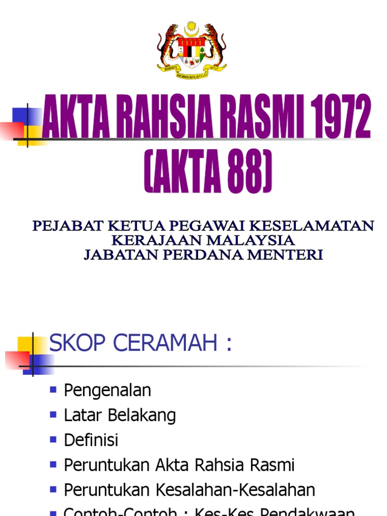 Akta Rahsia Rasmi 1972 | PDF