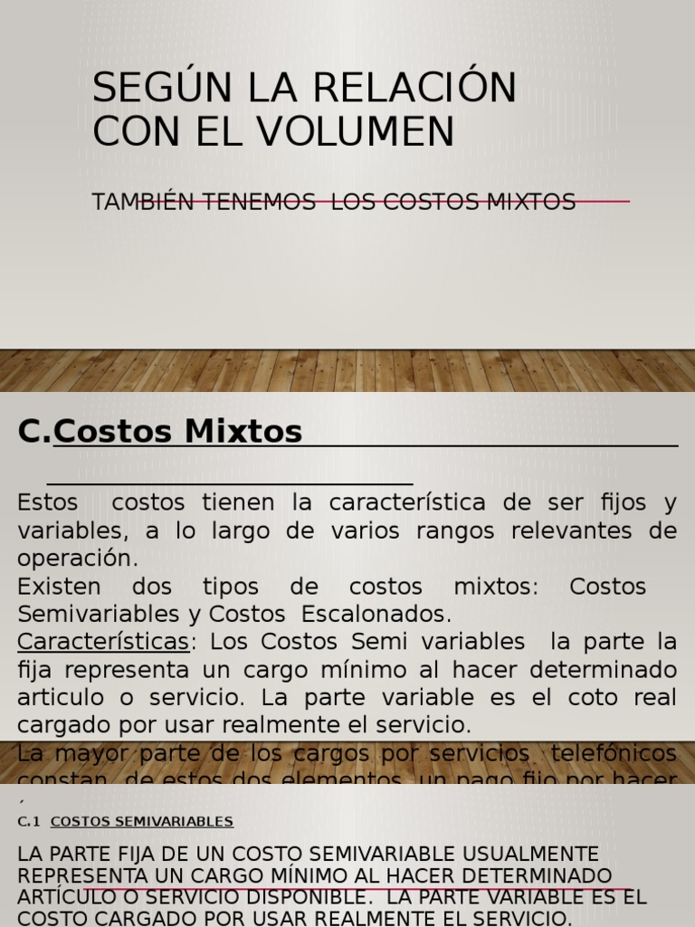 Costos Mixtos y Semivariables Explicados | PDF | Negocios | Finanzas y ...