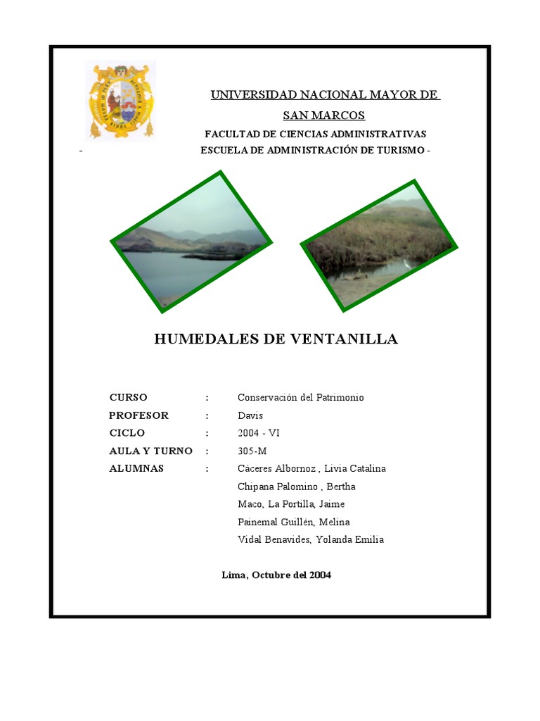 Humedales de Ventanilla: Ubicación y Datos | PDF | Zona litoral | Herida