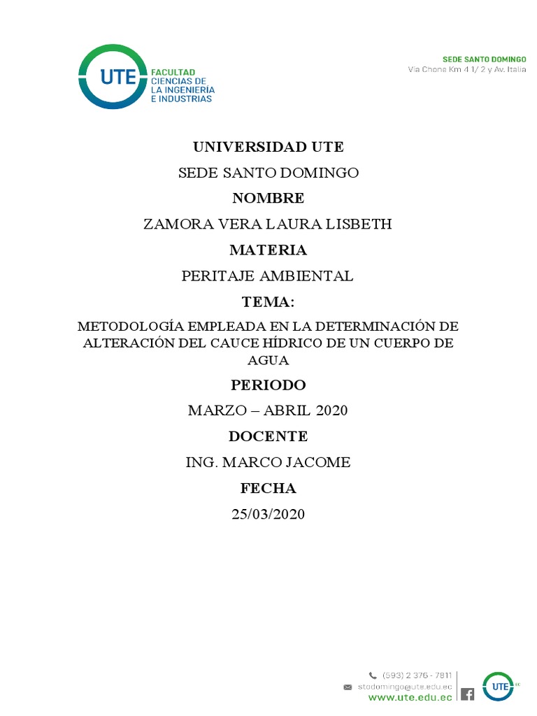 Trabajo 2 Peritaje Ambiental | PDF | Agua | Naturaleza