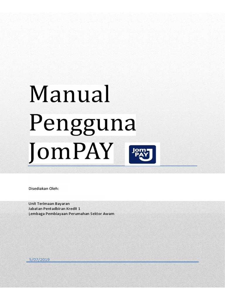 Manual Pengguna JomPay 2019 PDF | PDF