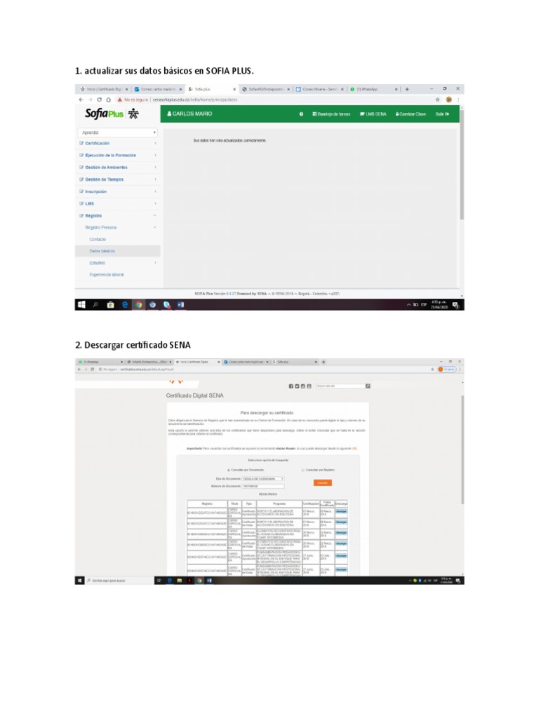 Pantallazo SOFIA PLUS | PDF