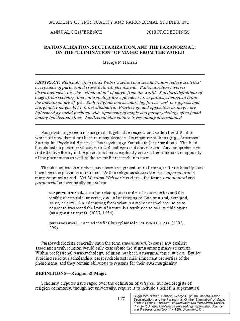 Rationalization Secularization and The P PDF | PDF | Charisma | Max Weber