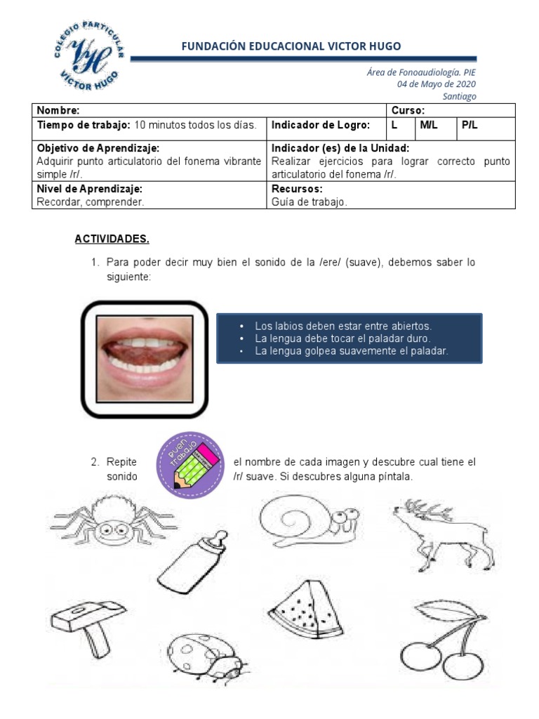 Guía Fonema R | PDF | Producción de sonido | Fonética
