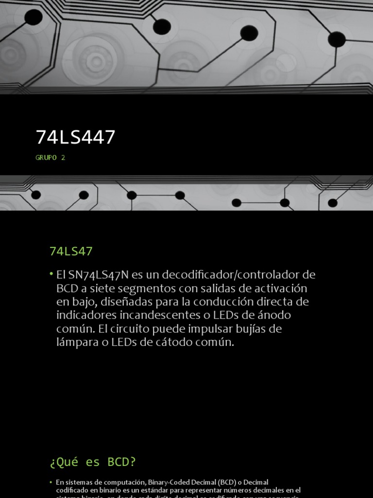 74LS447 | PDF | Decimal codificado en binario | Arquitectura de ...