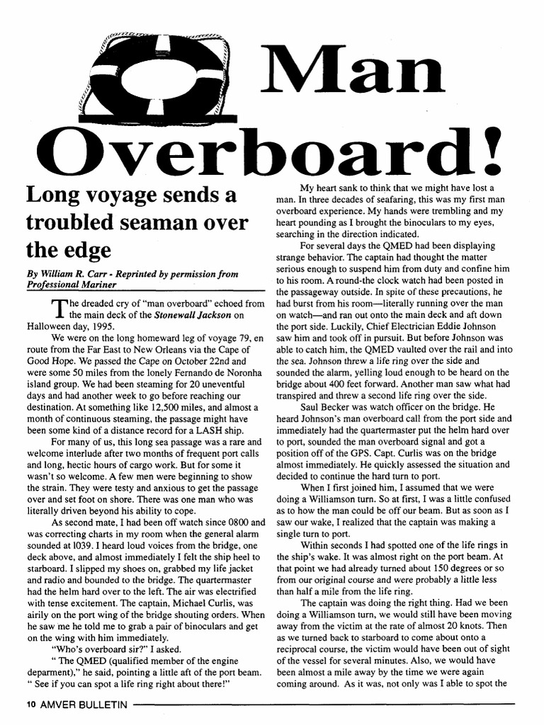 Man Overboard | PDF | Ships | Water Transport