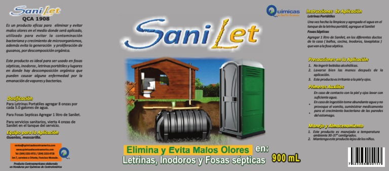 Sanilet 900 ML | PDF | Tanque séptico | Letrina