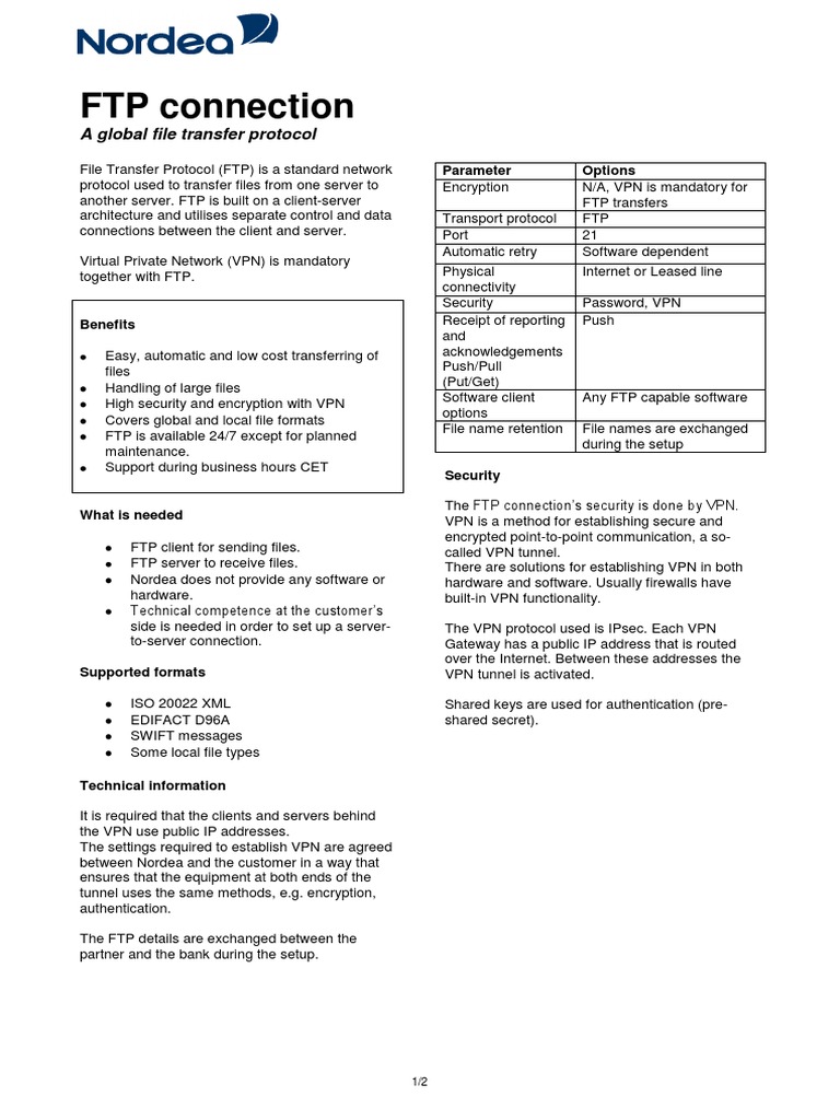 FTP Connection: A Global File Transfer Protocol | PDF | Virtual Private ...