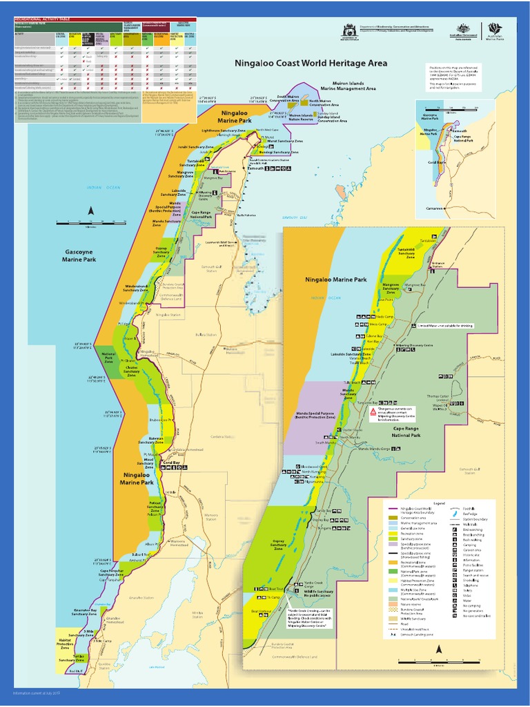 Ningaloo Coast World Heritage Area Marine Park Zones Maps | PDF | Fish ...