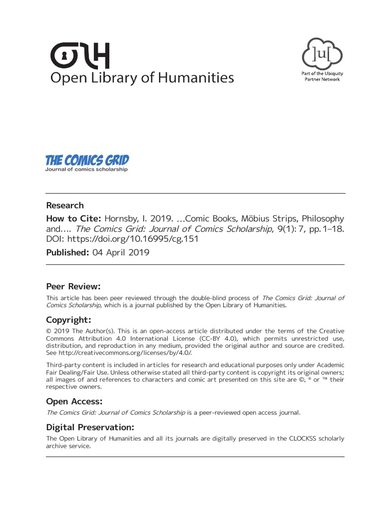 Comic Books Mobius Strips Philosophy and | PDF | Infinity | Open Access