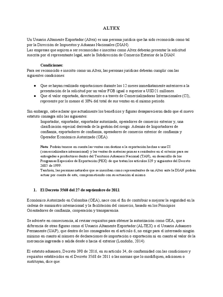 ALTEX | PDF | aduana | El comercio internacional