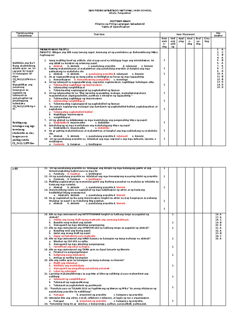 Midterm Pfla Tos | PDF