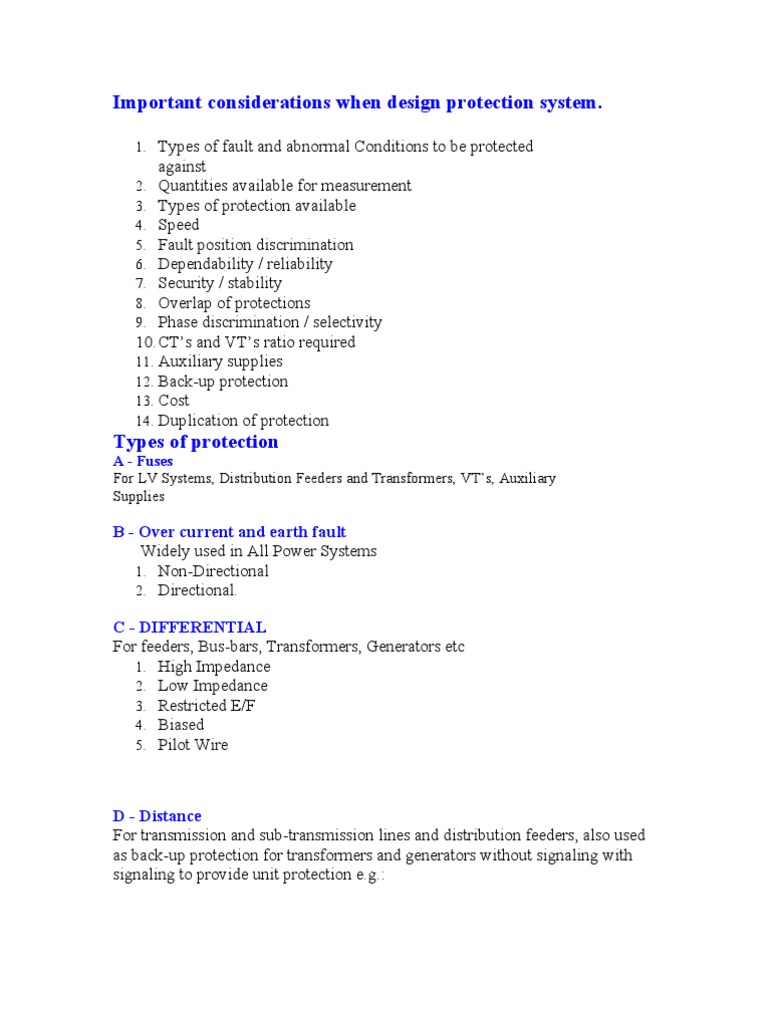 Important Considerations When Design Protection System | PDF | Business