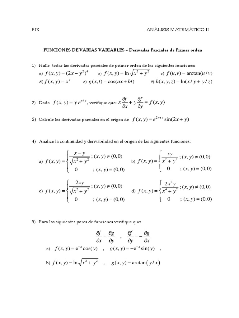TP Derivadas Parciales de Primer Orden | PDF