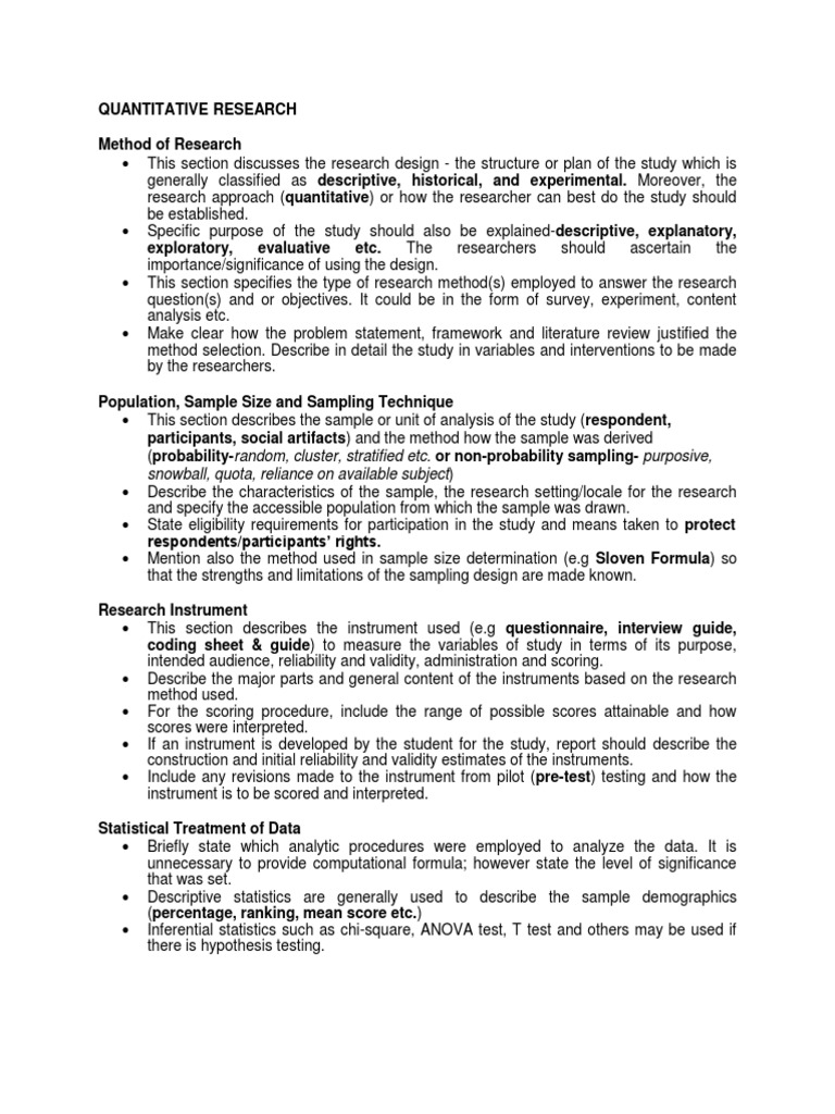 Guide in Writing Methodology | Download Free PDF | Statistics ...