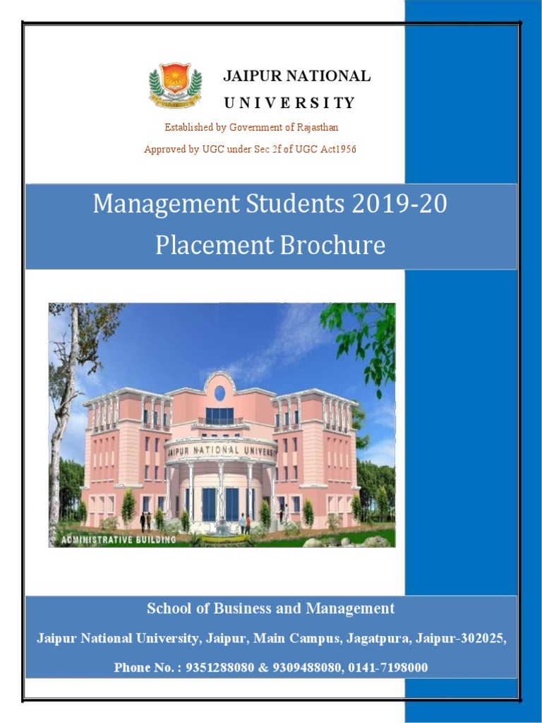 Placement Broucher 2019-20 | PDF | Master Of Business Administration ...