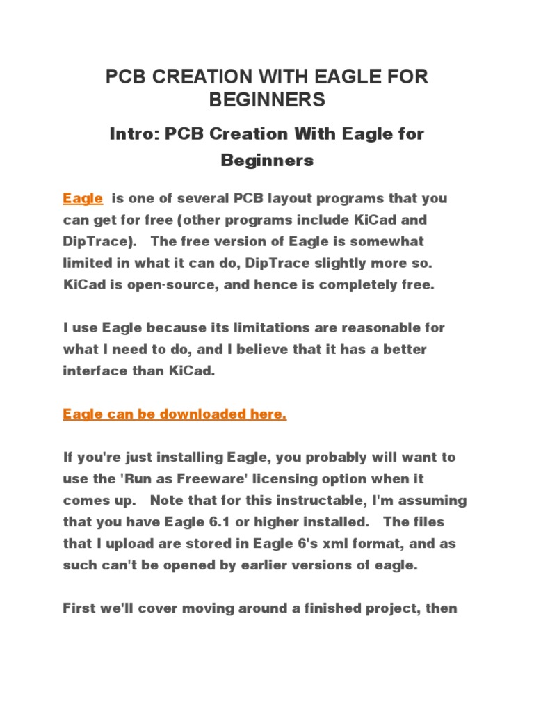 PCB Creation With Eagle For Beginners | PDF | Printed Circuit Board ...