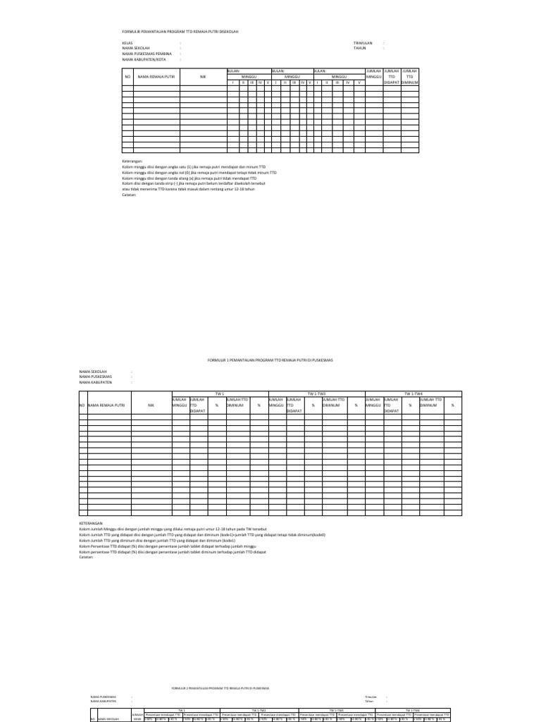 Format Laporan TTD Dari Provinsi | PDF